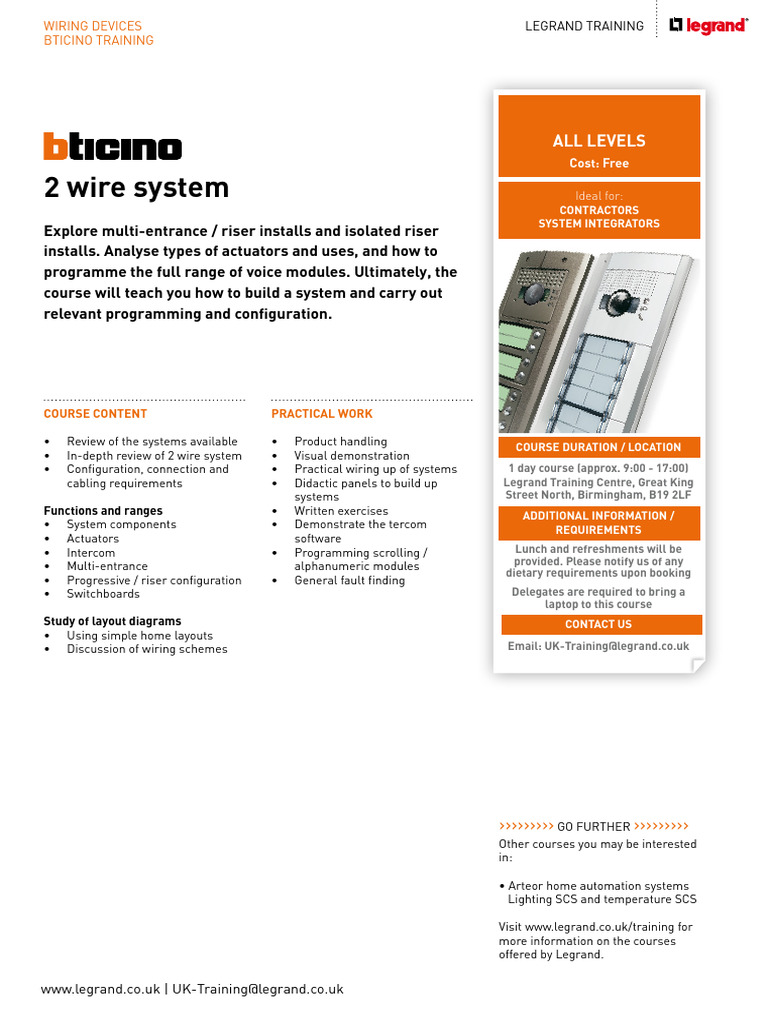 Bticino - 2 Wire System Training Information | PDF | Information And ...