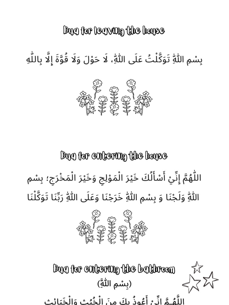 Dua for Entering and Leaving Home | PDF