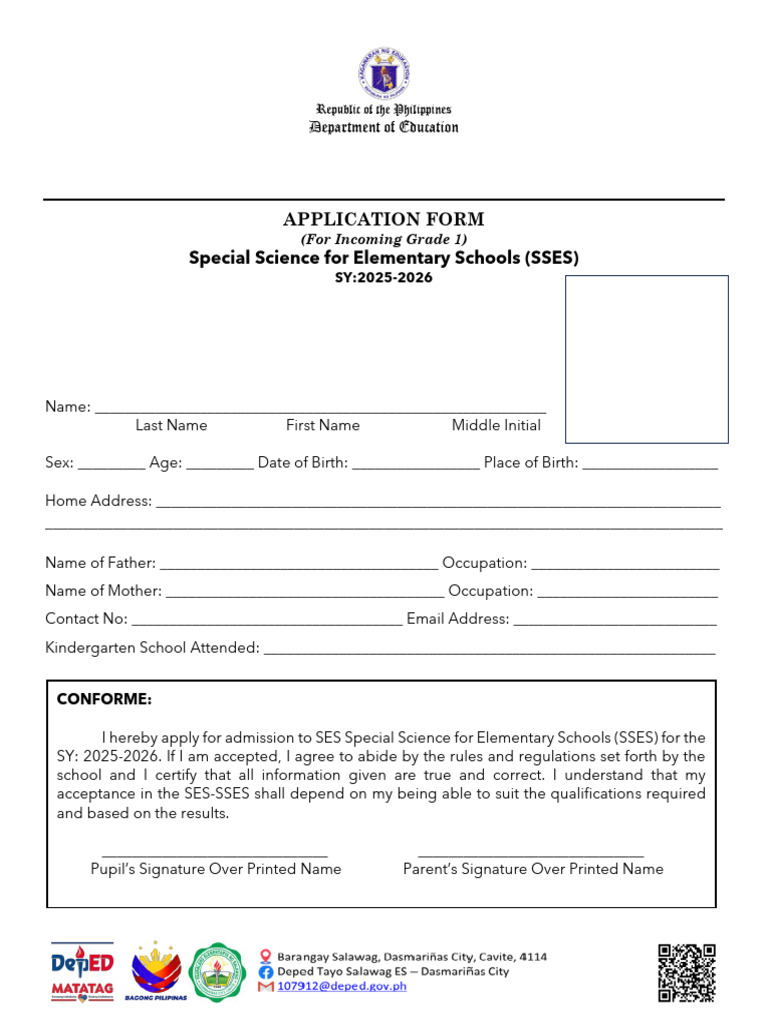 Application Form - Sses | PDF