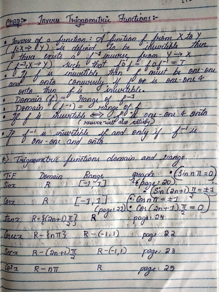 Inverse Trigonometric Functions Part - 1 | PDF