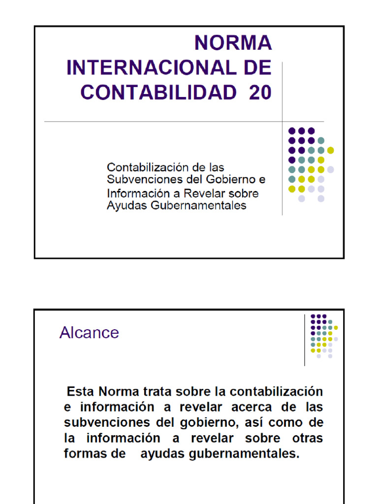 NIC 20 Subenciones de Gobierno | PDF