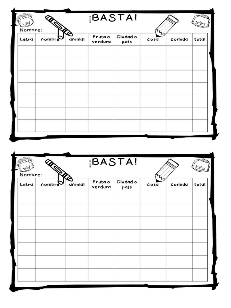 Juegos Impresos Bachillerato Basta | PDF