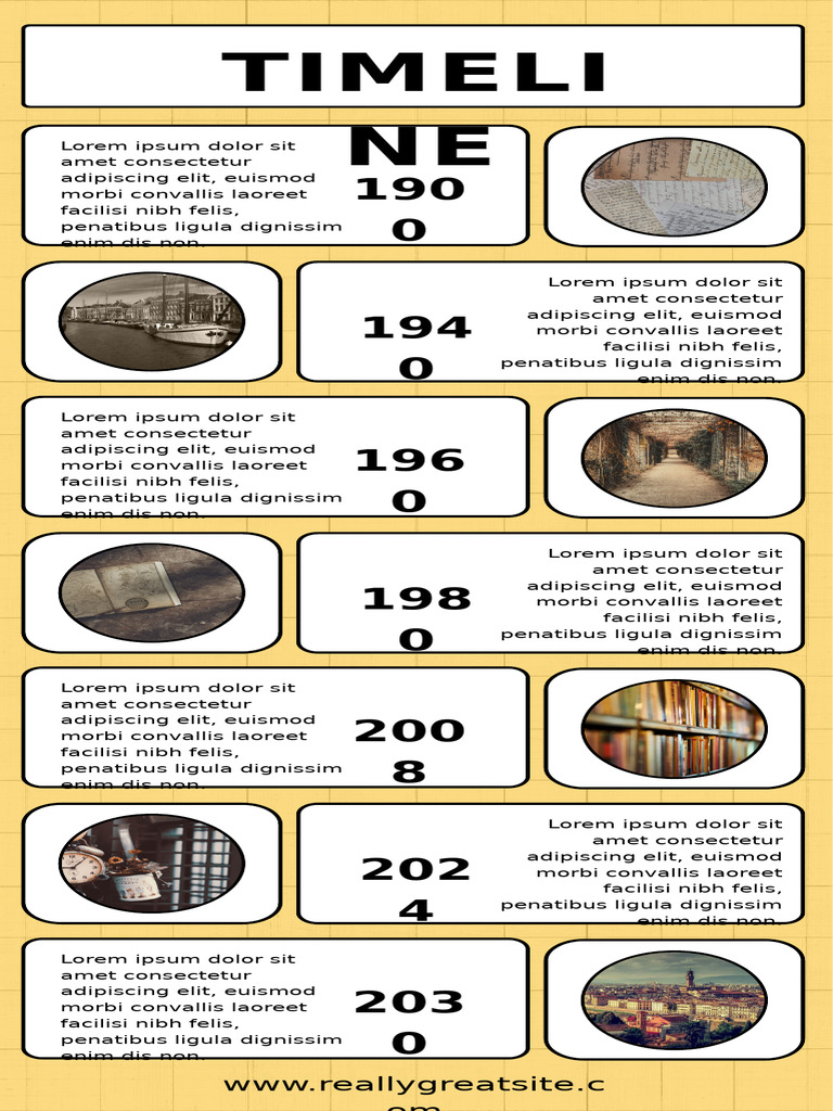 Yellow Modern History Timeline Infographic | PDF
