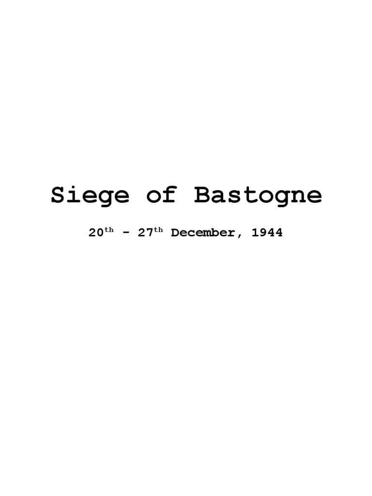 Bastogne Gregpanzerblitz | PDF | Warfare | Military Organization