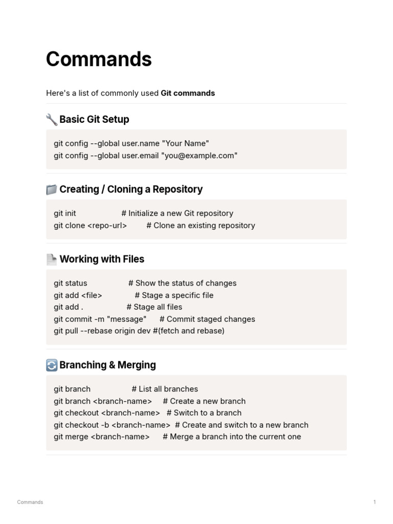 Git Commands | PDF