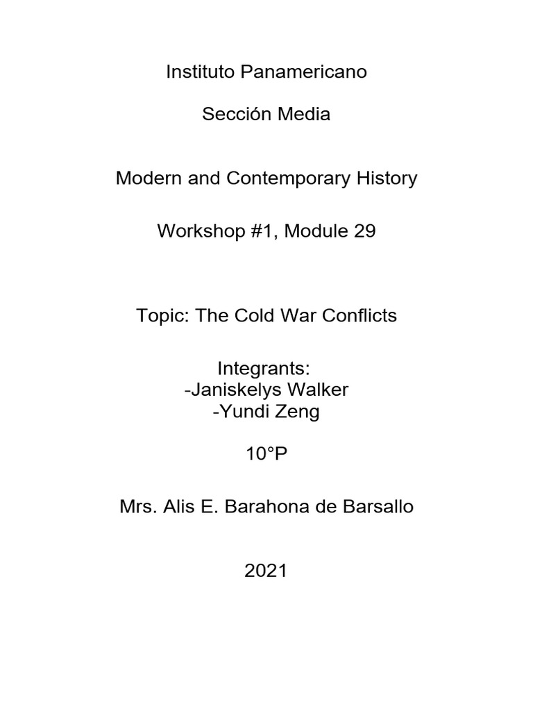 The Cold War Conflicts Timeline - Summary | PDF