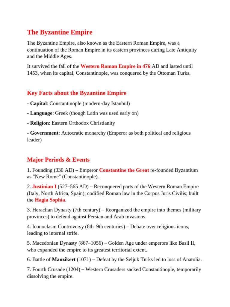 The Byzantine Empire | PDF