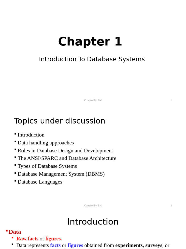 Chapter 1 - Introduction To Database Systems | PDF | Databases | Relational Database