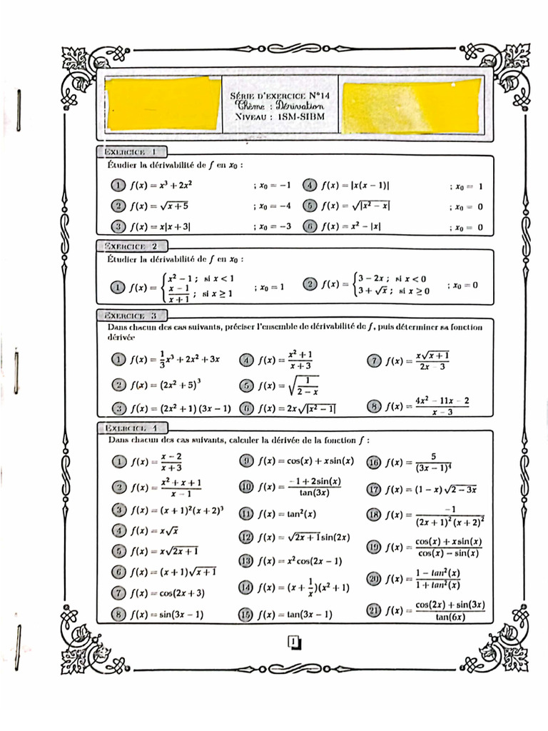 Dérivation Exos | PDF