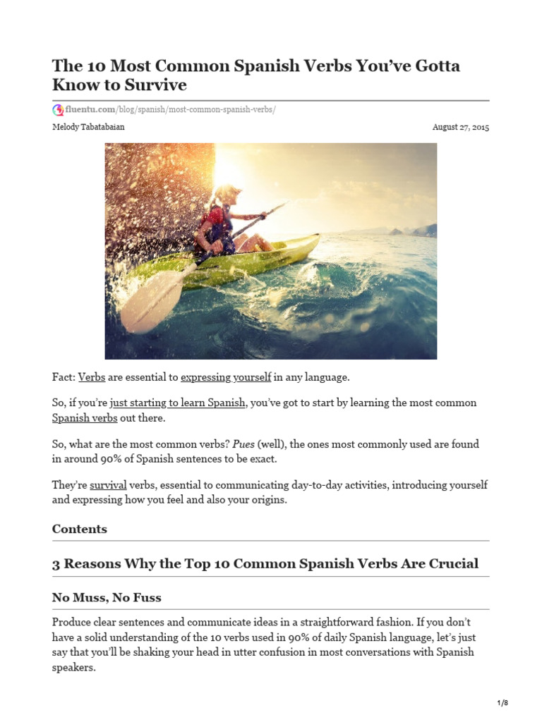 Most Common Spanish Verbs | PDF | Spanish Language | Human Communication