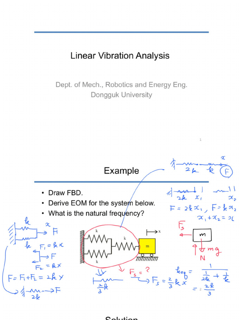 Lecture - 06 - 1DOF - Undamped Free Vibration - Examples | PDF