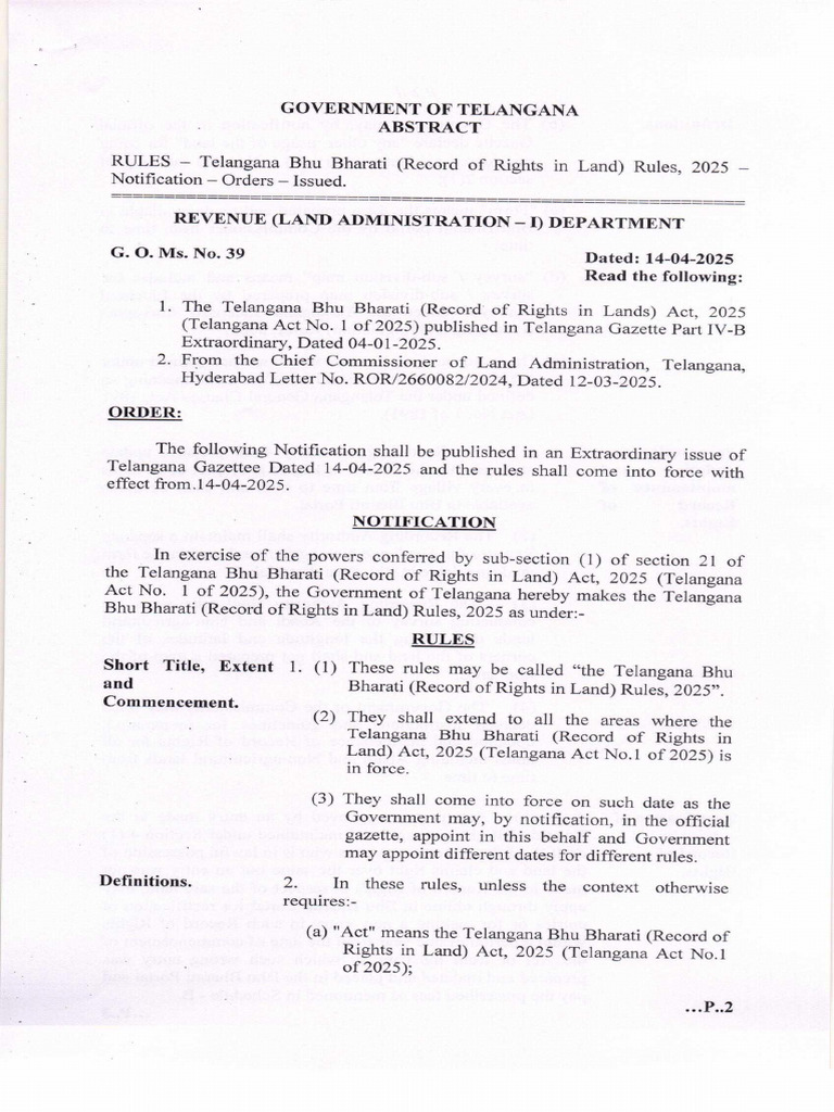 G.O.Ms - No.39 Dated 14-4-2025 | PDF