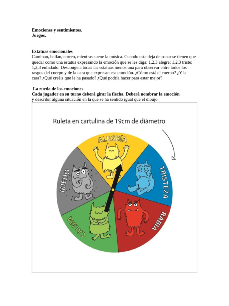 juegos de Emociones y sentimientos | PDF