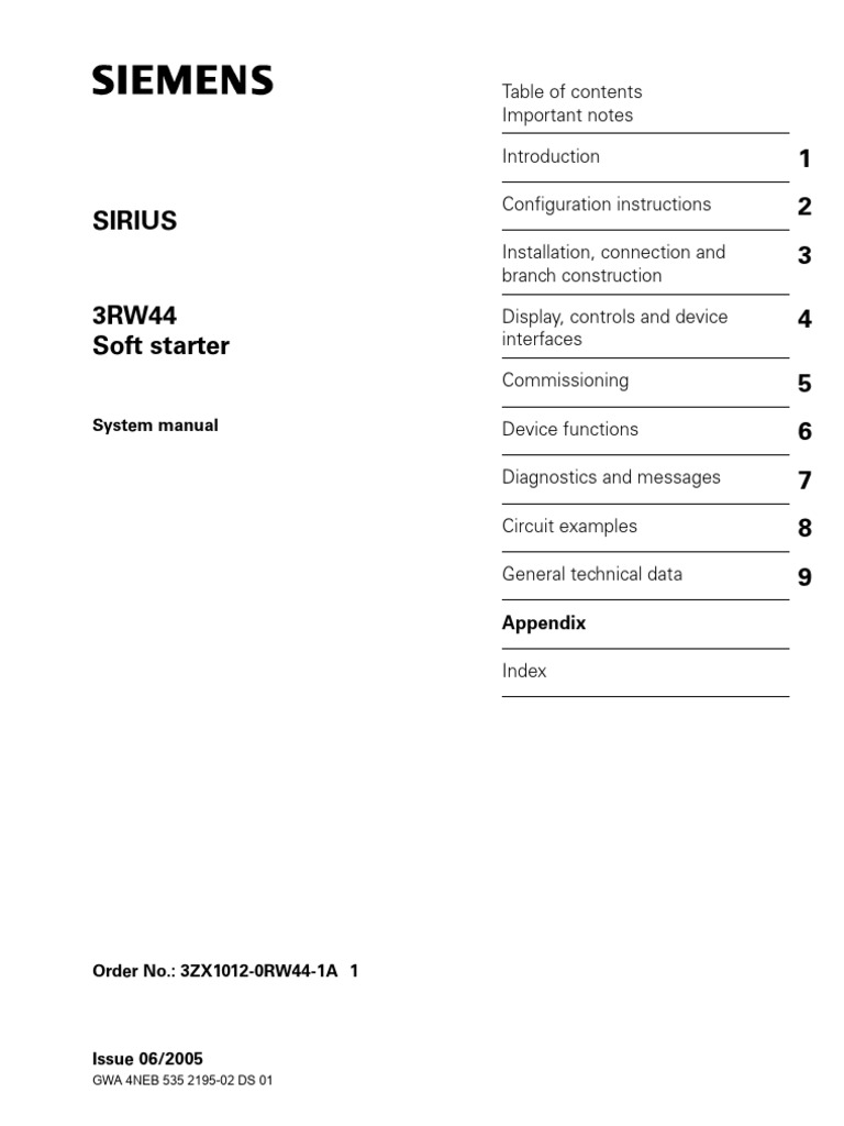 3RW44 Manual 3RW44 Eng | PDF | Electric Motor | Trademark
