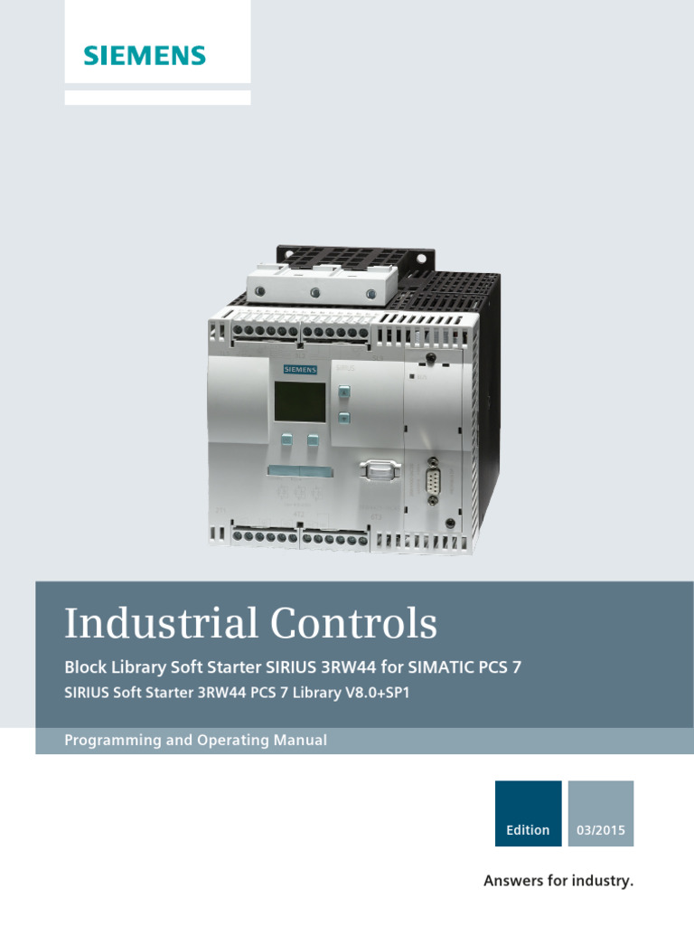 Manual 3RW44 PCS7 Library v80sp1 en-US | PDF | Icon (Computing) | Parameter (Computer Programming)