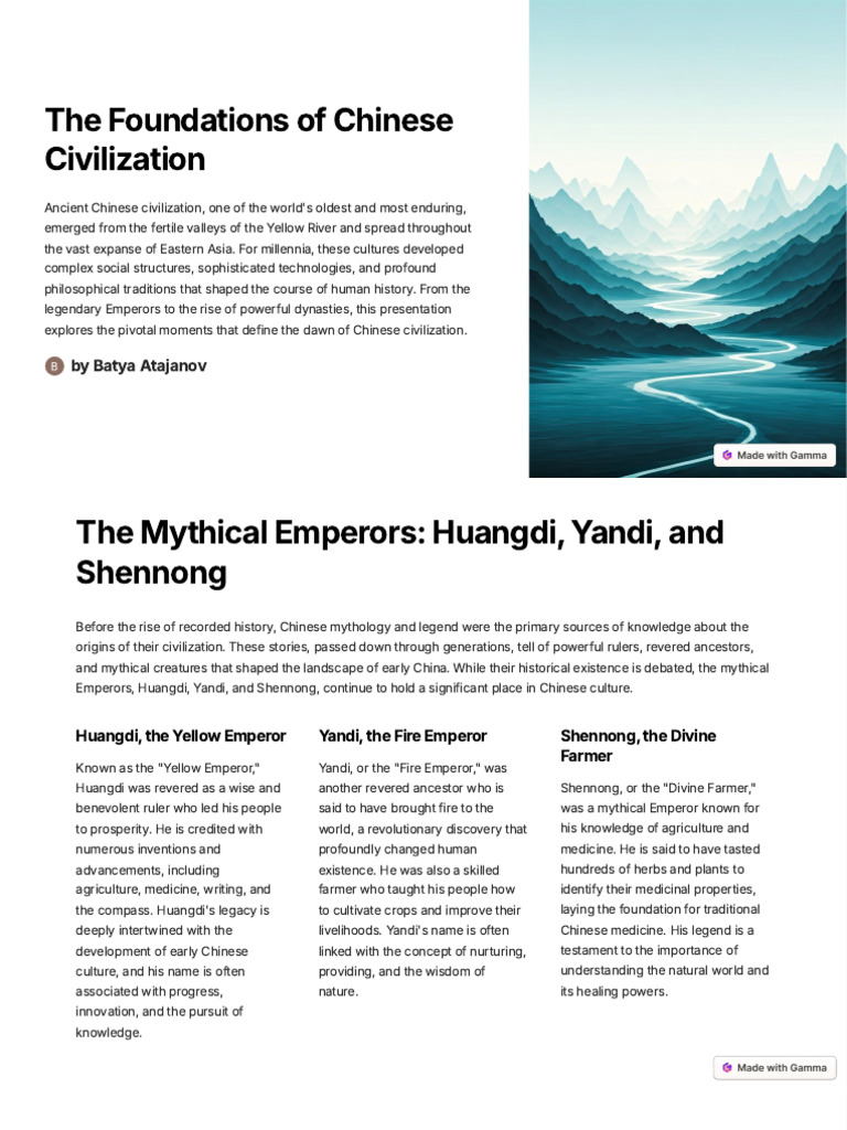Foundations of Ancient Chinese Civilization | PDF | History Of China