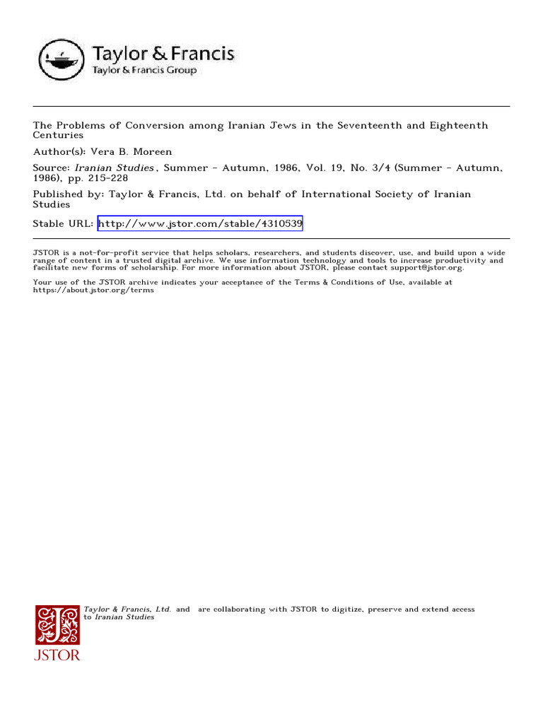 The Problems of Conversion Iranian Jews | PDF | Religious Conversion ...