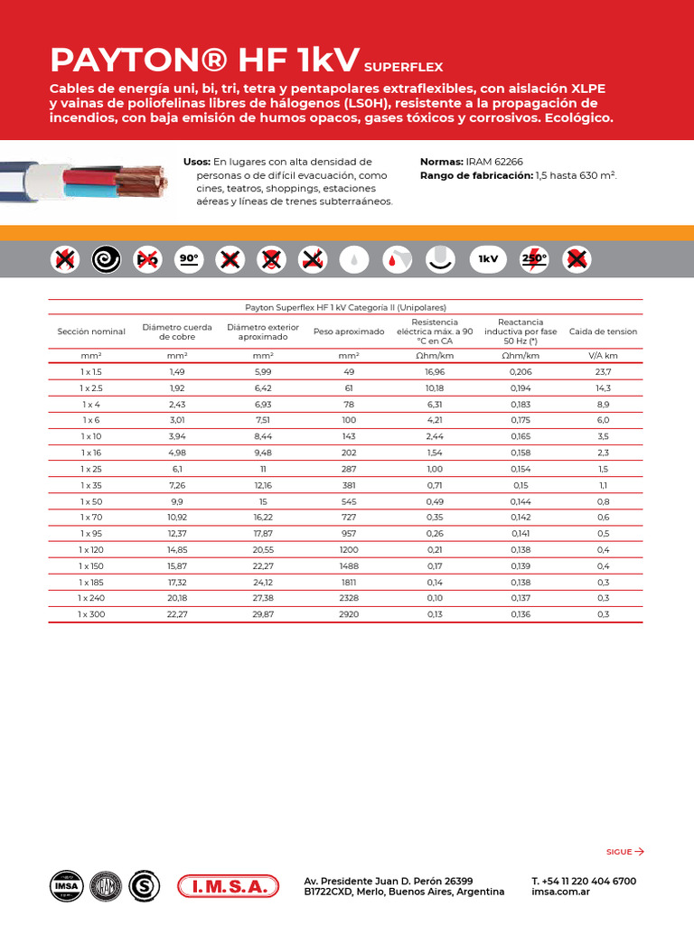 Payton HF 1 KV Superflex | PDF | Electricidad | Metrología