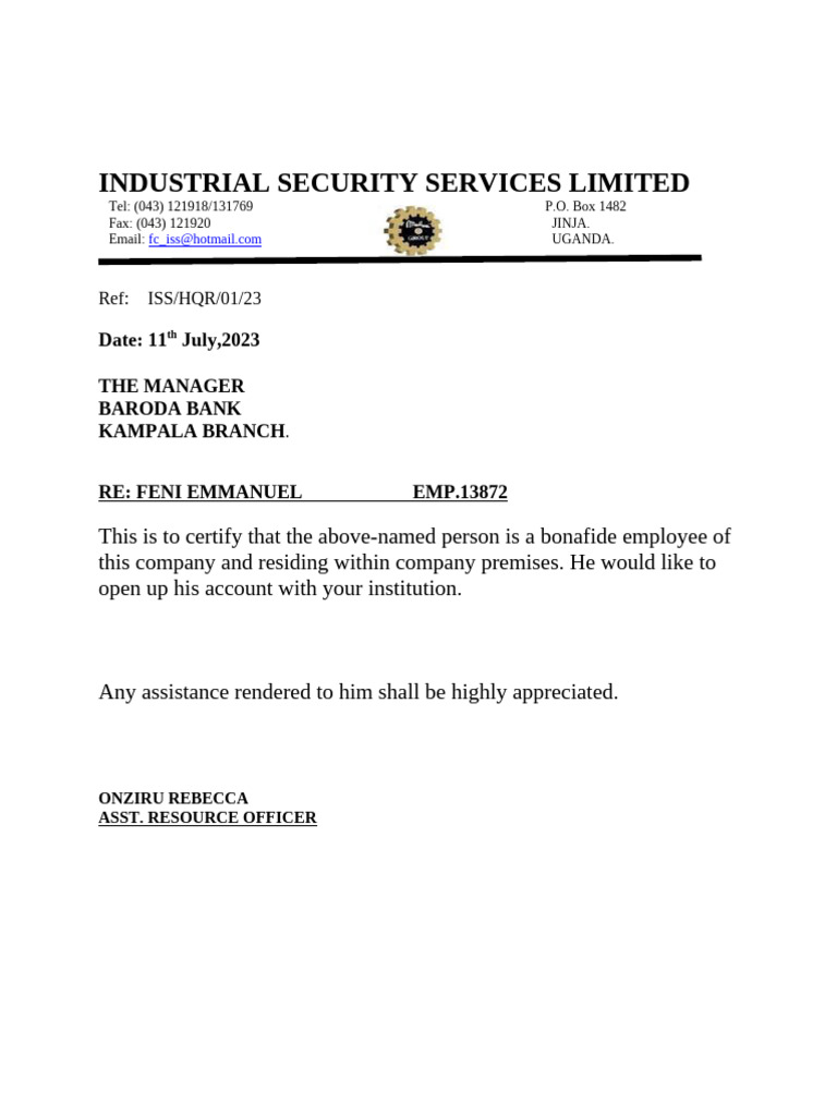 Bank Letter | PDF