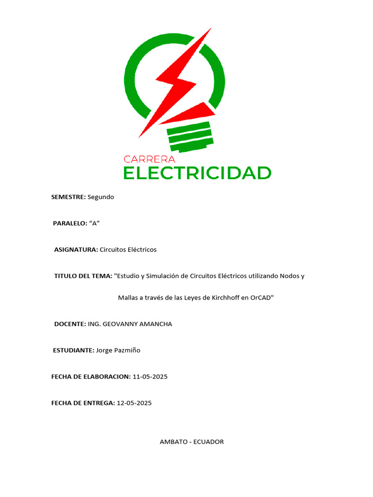 Informe Mallas y Nodos Por Kirchof | PDF | Red eléctrica | Electrónica