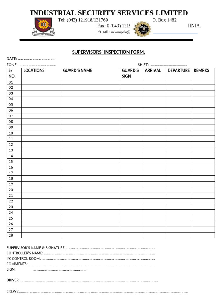 INSPECTIONS FORM | PDF