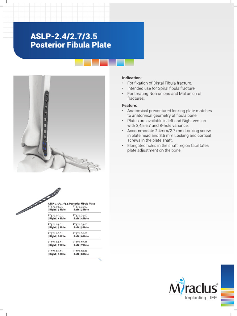 Aslp Posterior Fibula Plate | PDF