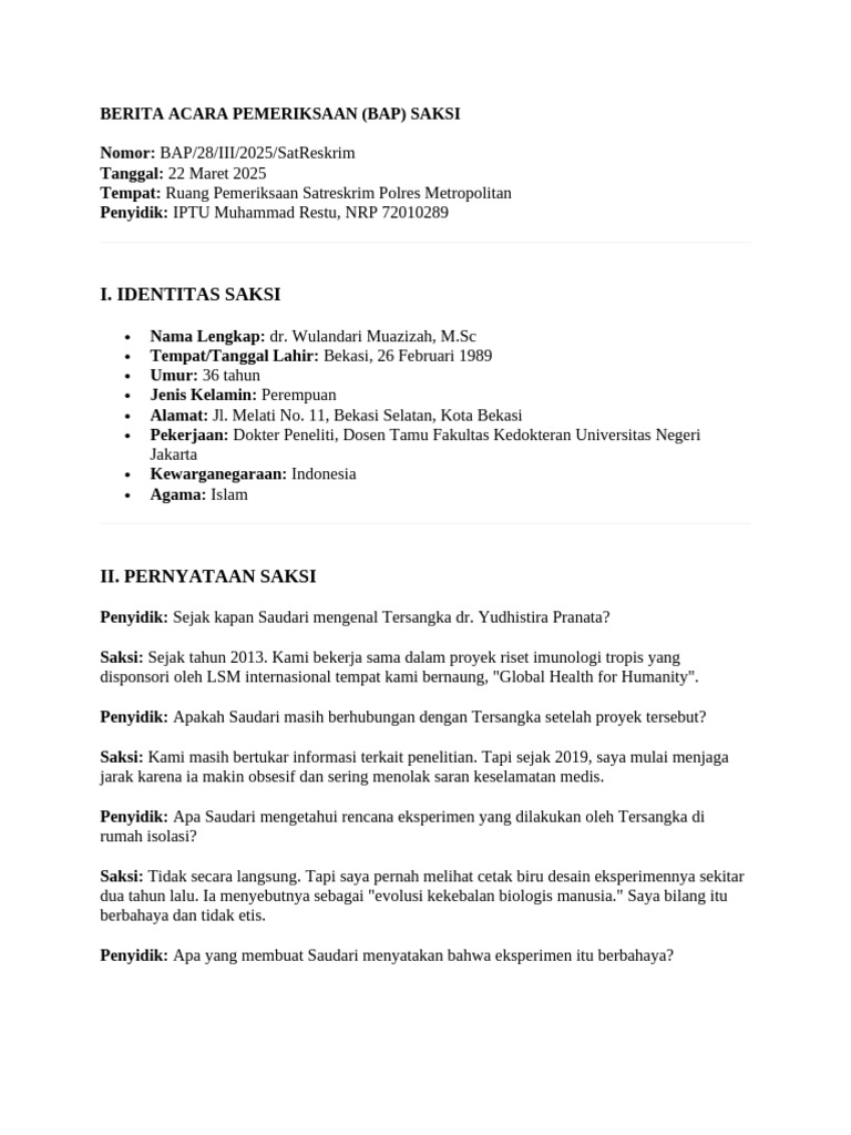 BAP Saksi | PDF