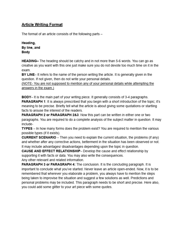 Article Structure and Format Guide | PDF | Water Scarcity | Causality
