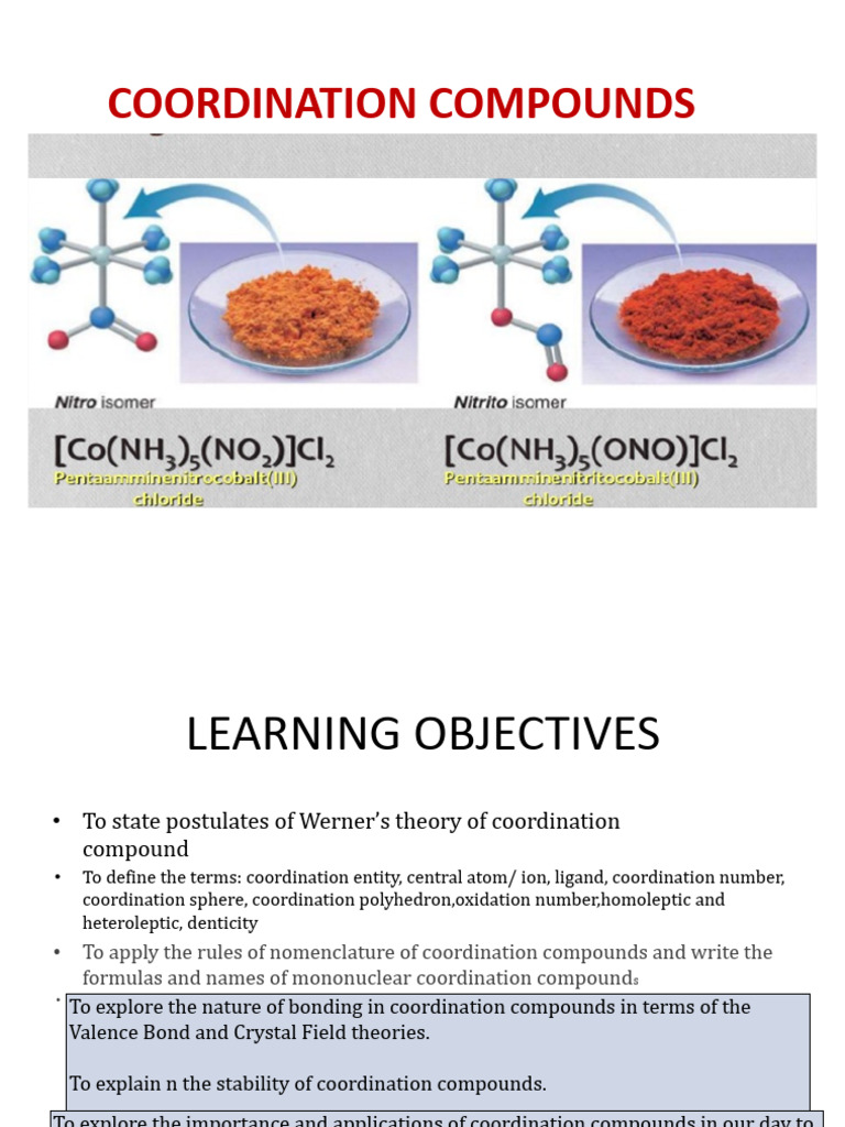 Coordination Compounds (1).Pptx | PDF | Ligand | Coordination Complex