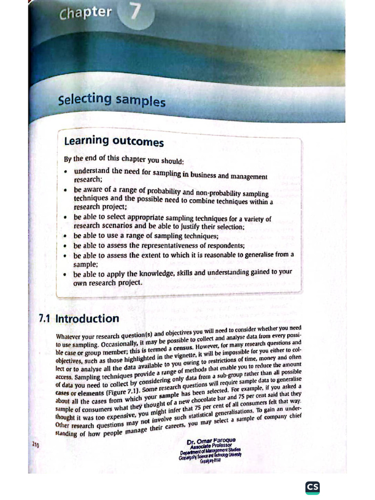 Chapter 7 ( Research Methodology) | PDF