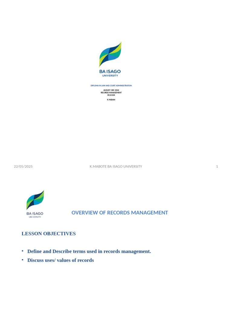 Introduction To Records Management | PDF | Records Management | Information