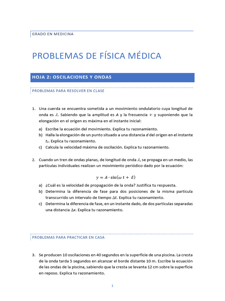 Problemas Hoja2 Ondas | PDF