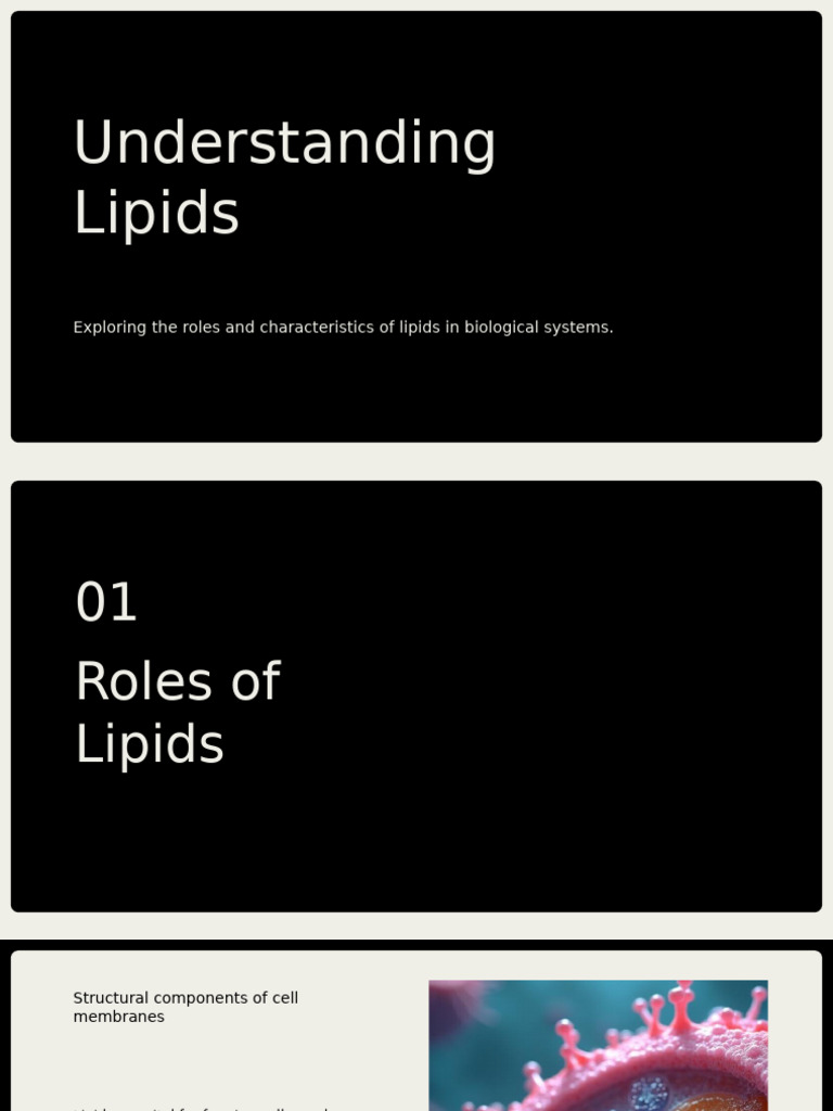 Roles and Characteristics of Lipids | PDF | Lipid | Cell Membrane