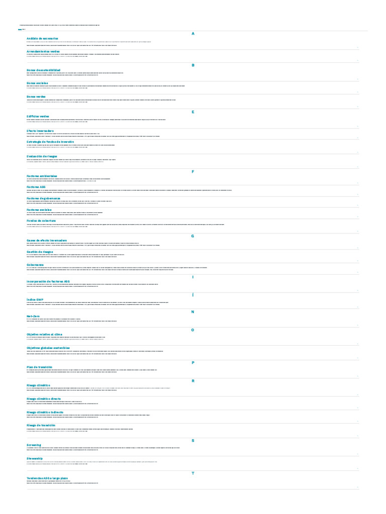 Glosario de Términos - Capacitación ASG | PDF | Inversiones | Gases de efecto invernadero