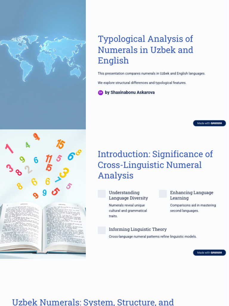 Typological Analysis of Numerals in Uzbek and English | PDF | English ...