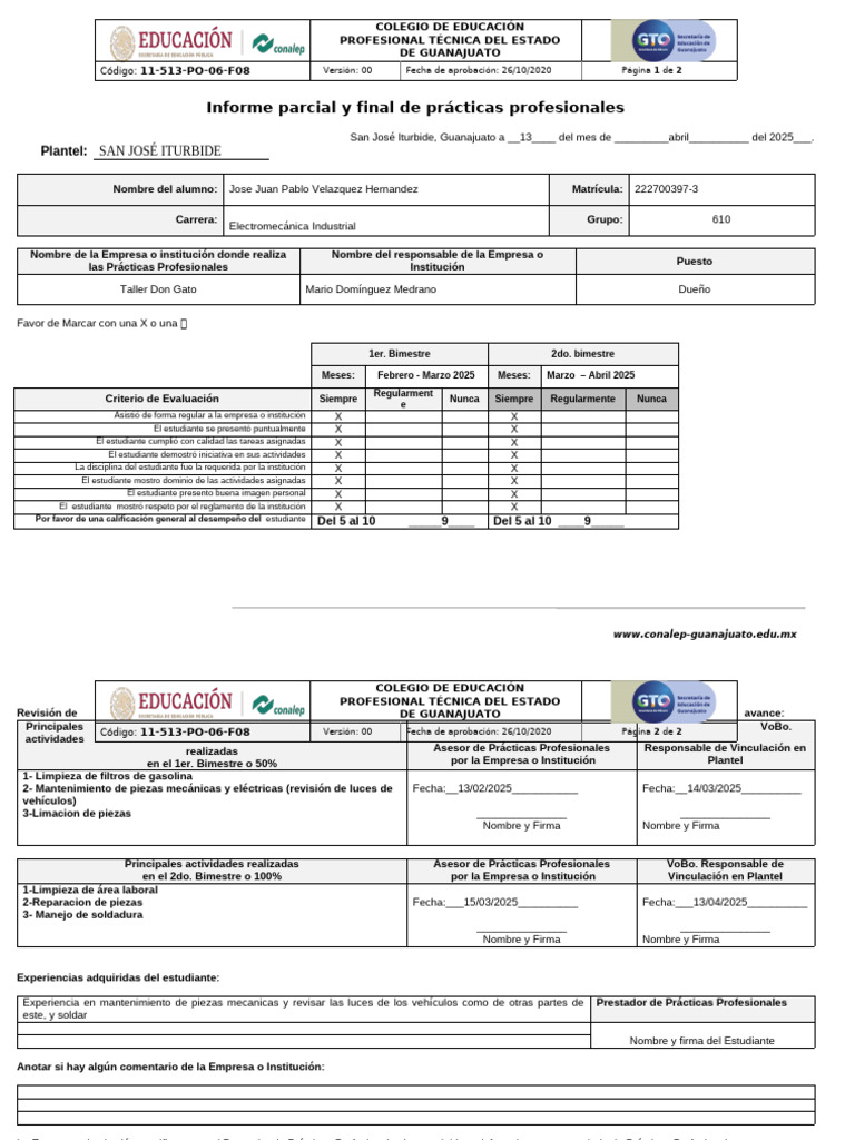 INFORME PARCIAL Y FINAL MPP | PDF