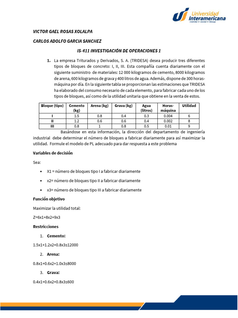 ejercicios de modelo de PL (1) | PDF | Gasolina | Agua
