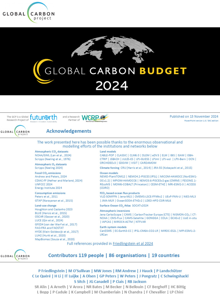 2024 Global Carbon Budget Overview | PDF | Greenhouse Gas | Emission ...