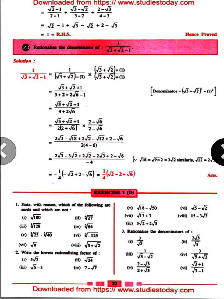 RK Bhansal Class 9 Mathematics Rational Numbers | PDF