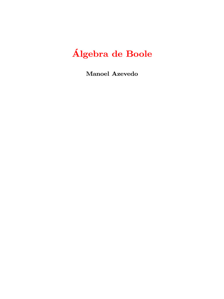 Álgebra de Boole | PDF