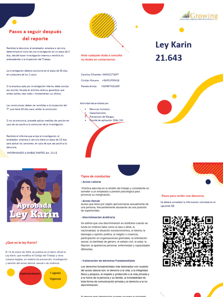 Triptico Ley Karin | PDF | Derecho laboral | Discriminación