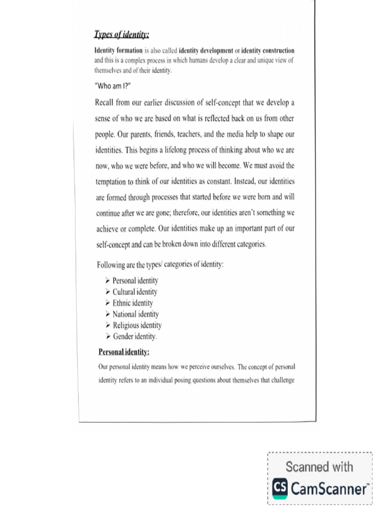 Types of Identity | PDF