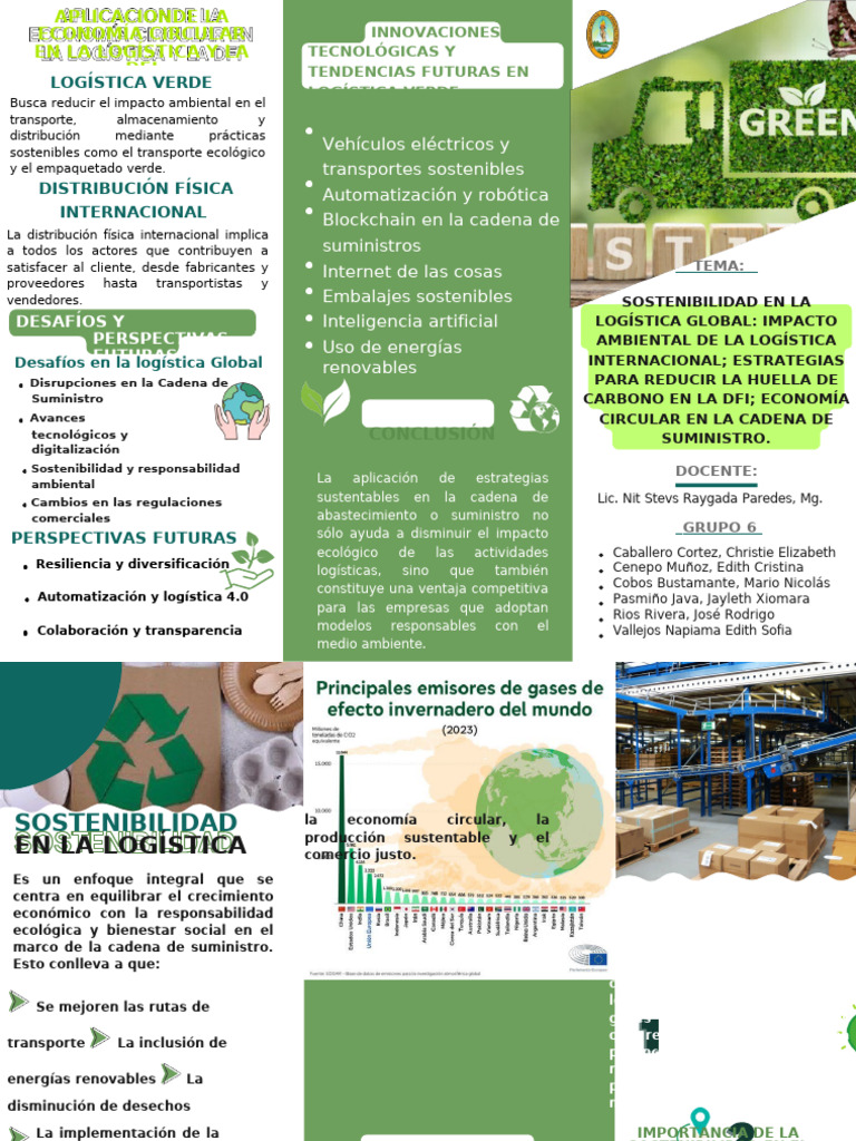 Triptico G6 Sostenibilidad en La Logística | PDF | Logística ...