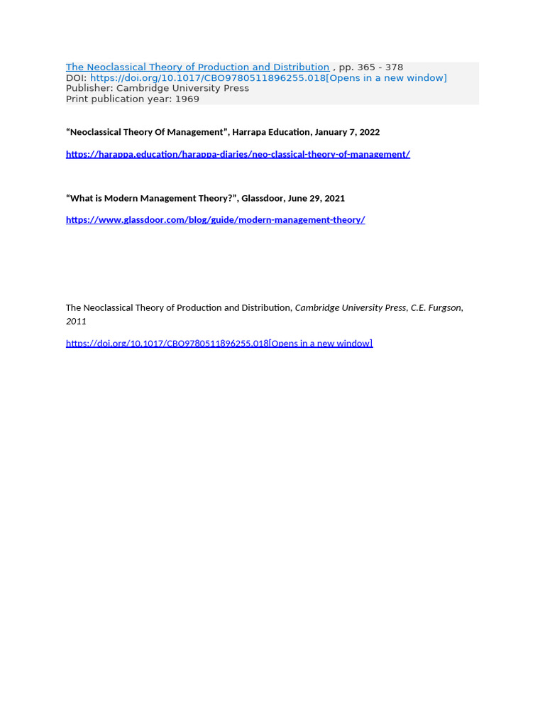 The Neoclassical Theory of Production and Distribution | PDF