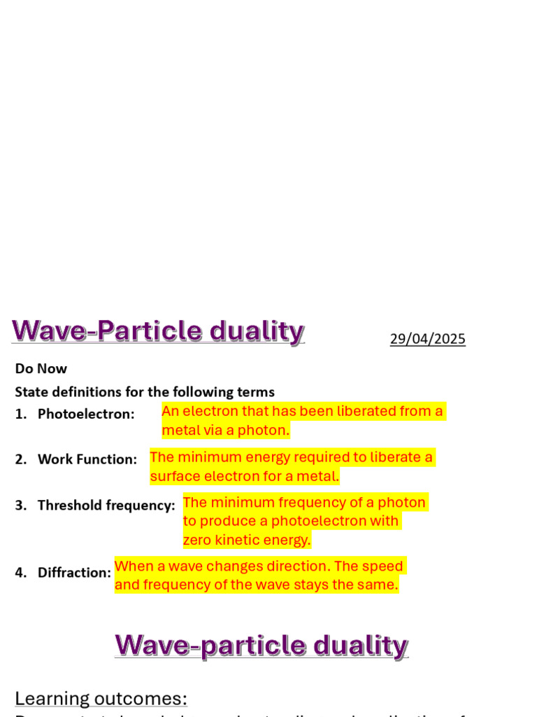 Wave-Particle Duality | PDF | Electron | Diffraction