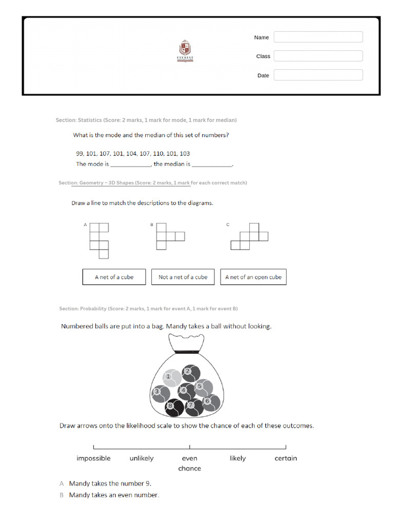 Year 56 MATHexam | PDF