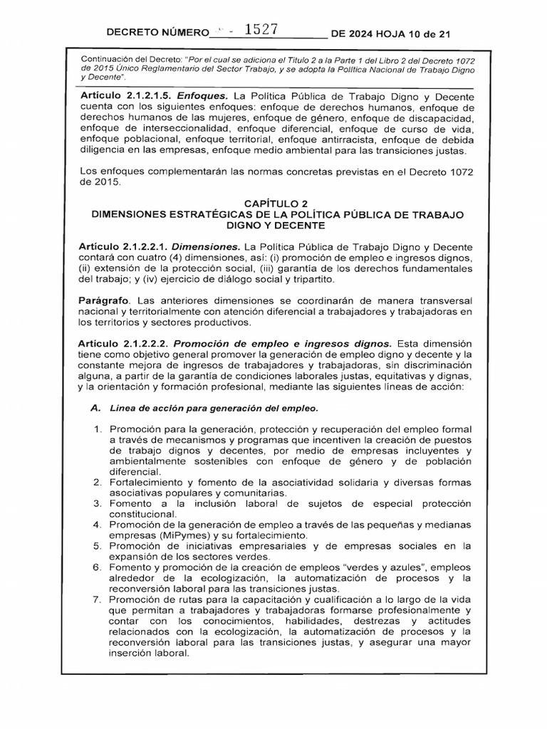 Decreto 1527 de 19 de Diciembre de 2024_removed | PDF | Derecho laboral | Trabajo infantil