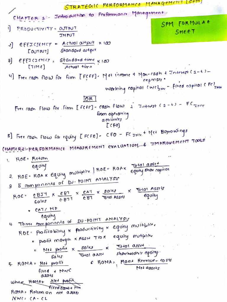 SPM Formula Sheet | PDF