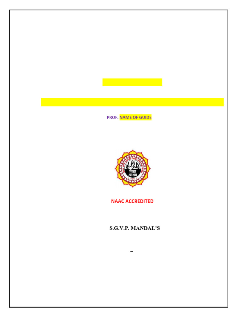 Seminar First Page Certificate Format | PDF