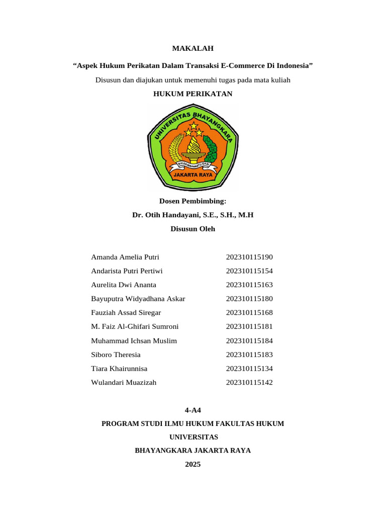 Makalah Hukum Perikatan Kel 3 | PDF